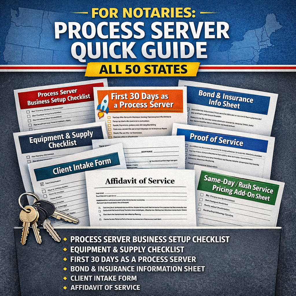Process Server Notary Expansion Bundle – Guide & Templates | Digital ...