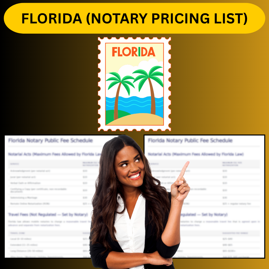 FLORIDA NOTARY PRICING LIST – Super Promo Videos