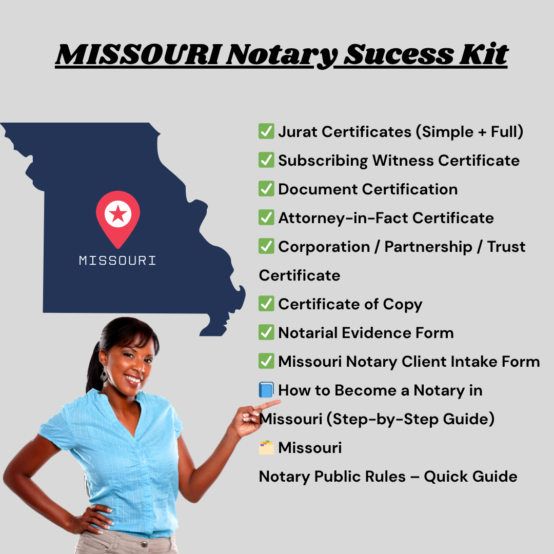 THE MISSOURI NOTARY "GET IT ALL" BUNDLE- Get 15 amazing template bundl ...
