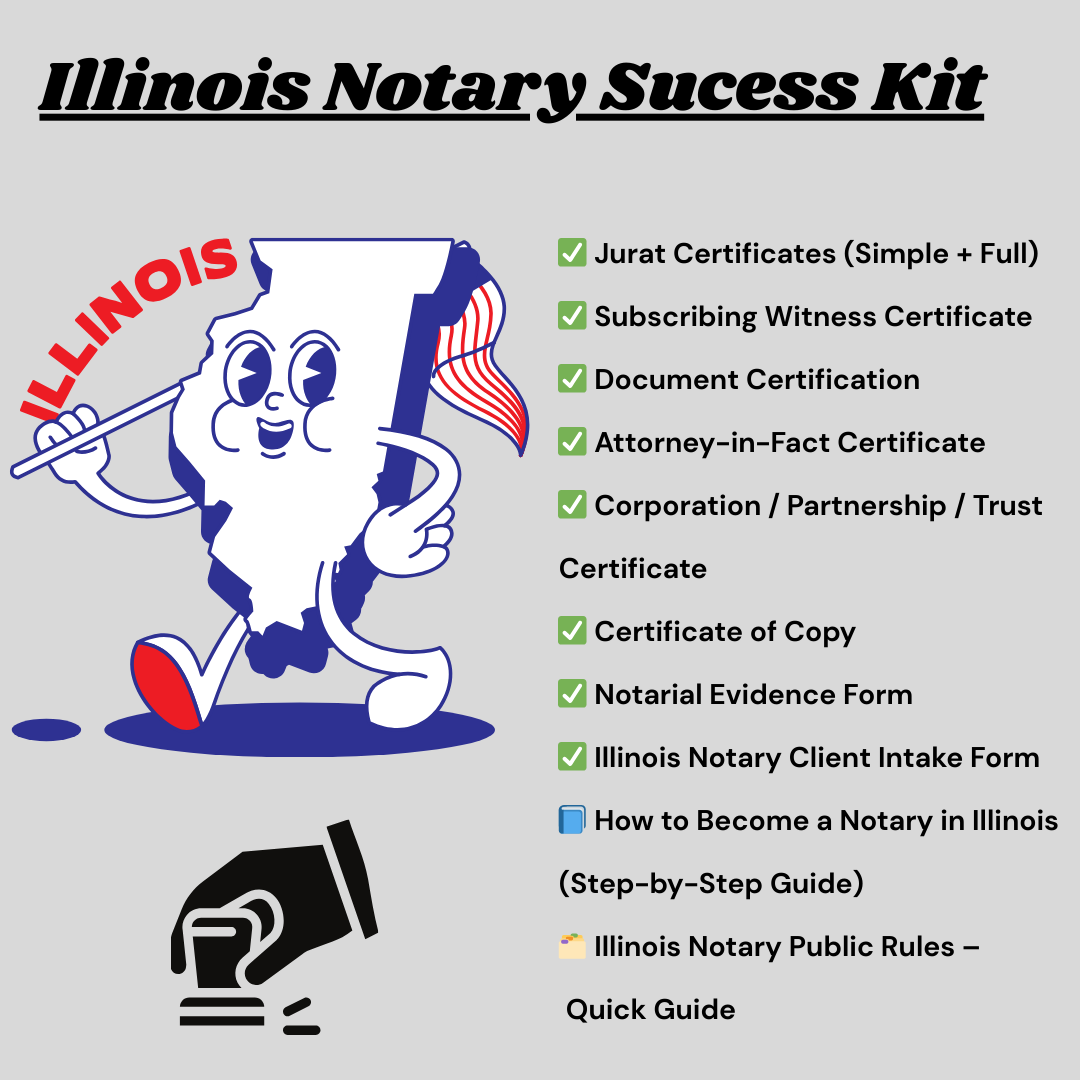THE ILLINOIS NOTARY "GET IT ALL" BUNDLE- Get 10 amazing template bundl ...